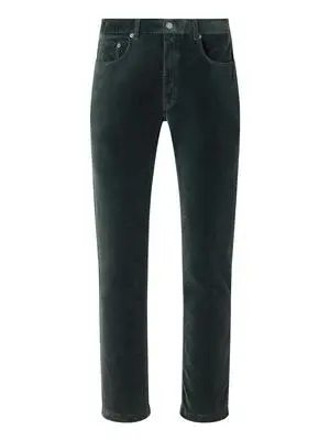Massimo Alba Straight-leg Cotton-velvet Trousers - Green