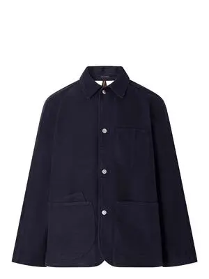 DRAKE'S Cotton-moleskin Chore Jacket - Navy