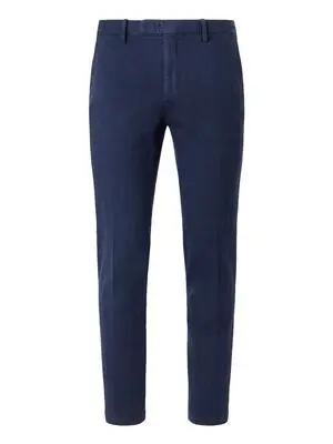 Boglioli Straight-leg Herringbone Cotton-blend Twill Suit Trousers - Blue