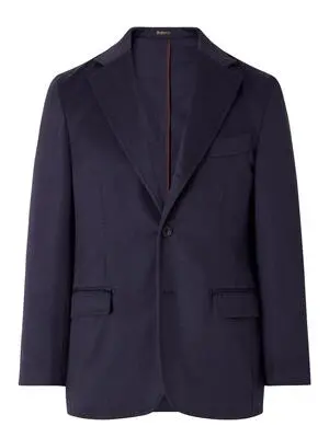 Rubinacci Darted Cashmere Woven Suit Jacket - Blue