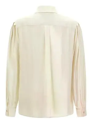 Max Mara Mstvongola Pleated Buttoned Shirt Neutrals