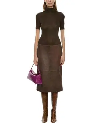 Christopher Esber Redux Leather Midi Dress - Brown