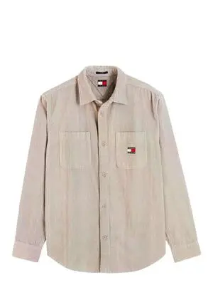 Tommy Hilfiger Logo-patch Corduroy Shirt - Neutrals