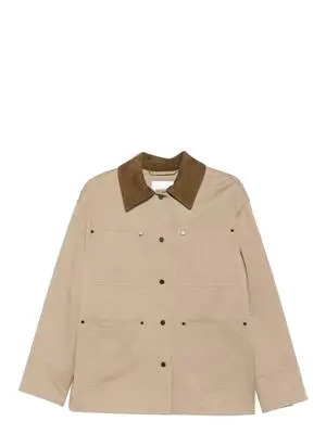 JOSEPH Suede-collar Utility Jacket Neutrals