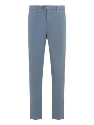 Canali Straight-leg Cotton Chino Trousers - Blue