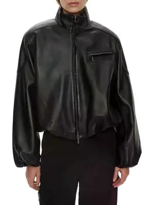 Christopher Esber Dannie Leather Bomber Jacket - Black