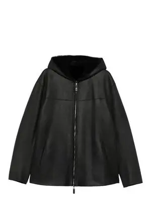 EMPORIO ARMANI Hooded Shearling Jacket
