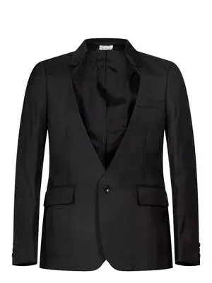 Comme Des Garçons Cut-out Single-breasted Blazer - Black