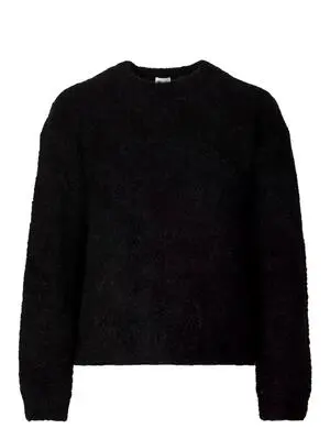 CT PLAGE Bouclé Long-sleeve Sweater - Black