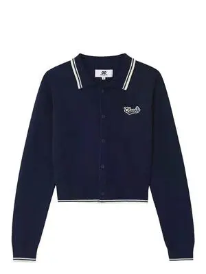 CHOCOOLATE Logo-embroidered Tipped Cardigan