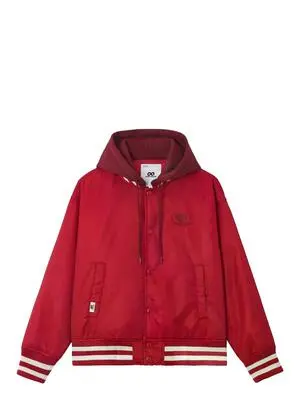 CHOCOOLATE Hooded Bomber Jacket - Red