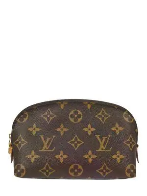 LOUIS VUITTON Pochette Monogram Canvas Make Up Bag - Brown