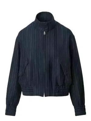 Rag & Bone Eliza Pinstripe-pattern Bomber Jacket - Blue