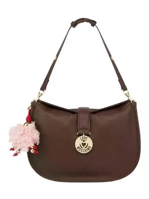 MOSCHINO Logo-plaque Pompom-detail Shoulder Bag