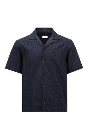 Moncler Monogram Jacquard Cotton Shirt - Dark Blue