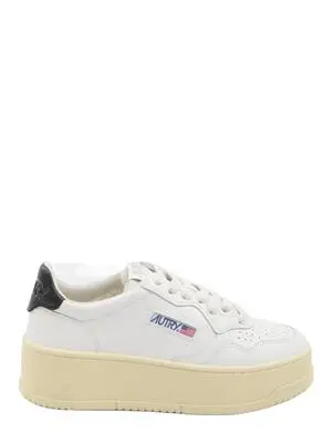 AUTRY Medalist Logo Embroidered Platform Sneakers - White