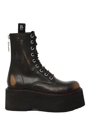 R13 75mm Leather Boots - Black
