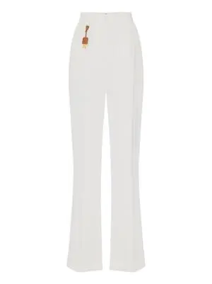 Elisabetta Franchi Darts Gabardine Trousers - Ivory