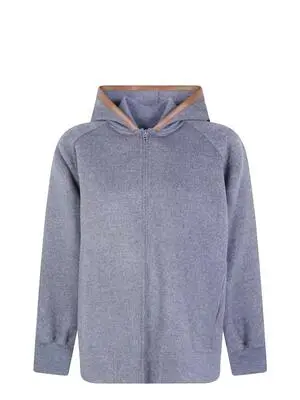 SEMICOUTURE Leather-trim Wool Hoodie