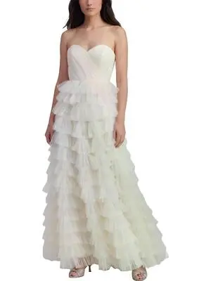 MARCO GABRIELLI ATELIER Strapless Ruffled Maxi Dress