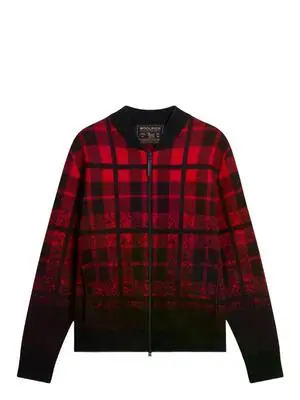 Woolrich Boiled-wool Check Bomber Jacket - Red