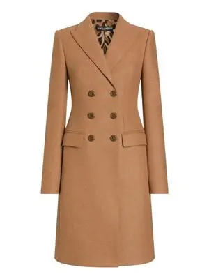 Dolce & Gabbana Dolce Double-breasted Wool Coat - Beige