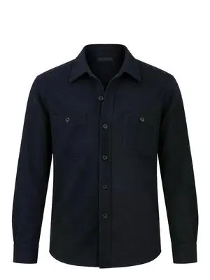 Hartford Percey Button-down Wool Shirt - Blue