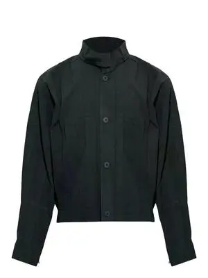 Issey Miyake Edge Ensemble Pleated High-neck Jacket - Green