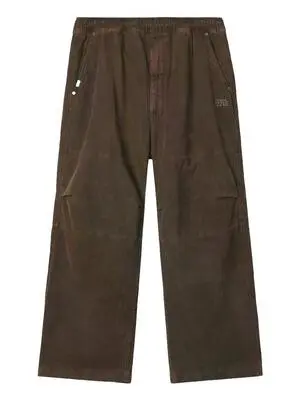 Izzue Corduroy Panelled Trousers Brown