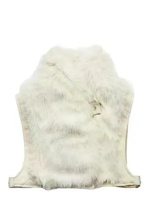Patrizia Pepe Faux-fur High-neck Gilet - Neutrals