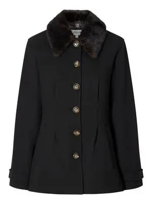 Veronica Beard Severine Dickey Plush-trimmed Crepe Jacket - Black