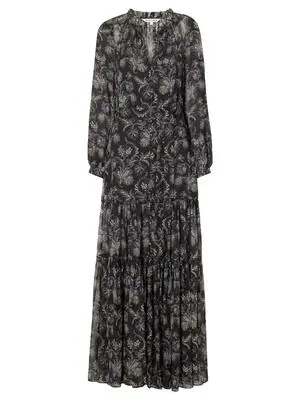Veronica Beard Isra Belted Gathered Paisley-print Silk-georgette Maxi Dress - Multi