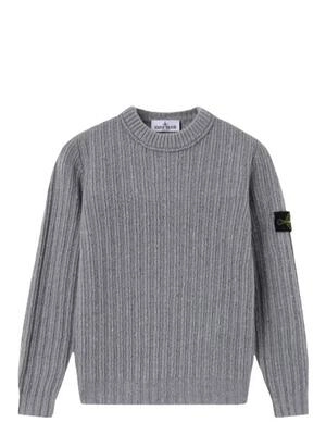Stone Island Regular-fit Crewneck Jumper With Fine Ribbing - Taupe
