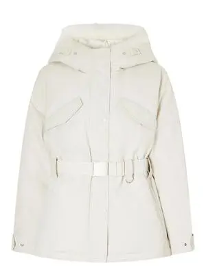 YVES SALOMON Belted Shearling-trimmed Shell Down Ski Jacket - Neutrals