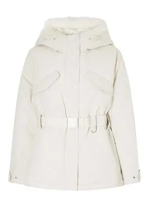 YVES SALOMON Belted Shearling-trimmed Shell Down Ski Jacket - Off-white