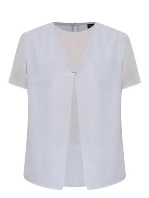 Emporio Armani Emporio Armani Short-Sleeve Layered Top Light Blue