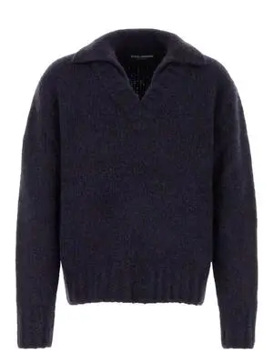 Dolce & Gabbana Dolce Gabbana V-neck Knitted Jumper - Grey