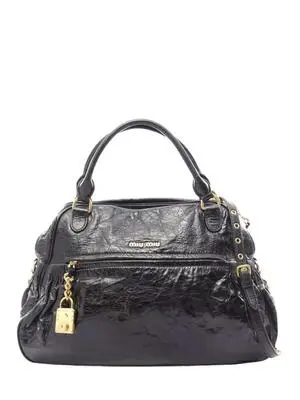 MIU MIU 2010s Padlock Leather Shoulder Bag