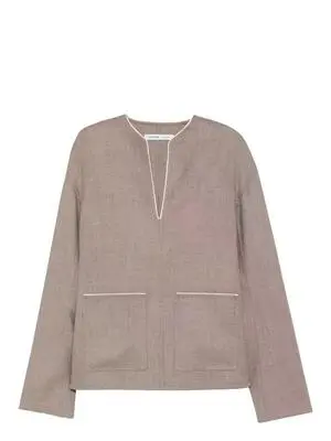CARVEN Piped-trim V-neck Top