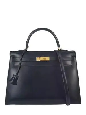 Hermès 2000 35 Kelly Sellier Shoulder Handbag Blue