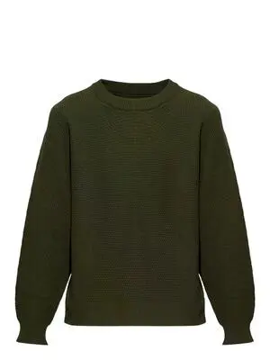 Issey Miyake Button-detail Waffle-knit Sweater - Green
