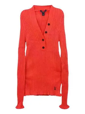 LOUIS VUITTON 2019 Ribbed-knit Cardigan - Red
