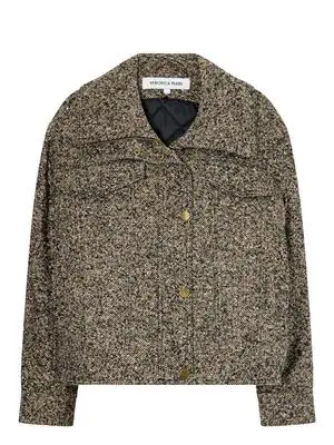 Veronica Beard Silversmith Dickey Padded Tweed Jacket - Beige