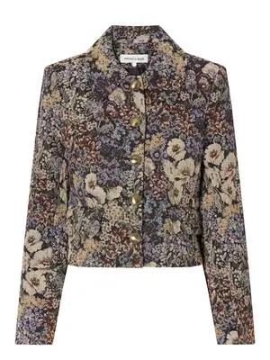 Veronica Beard Wilde Cropped Floral-brocade Jacket - Multi