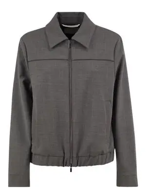 Peserico Long-sleeve Casual Zip-up Jacket - Grey