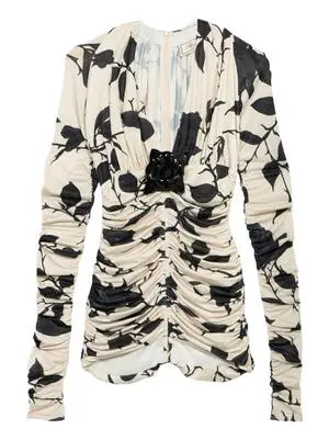 BLUMARINE Floral-print Ruched Blouse