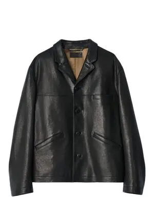 LEMAIRE Single-breasted Jacket In Grained Lambskin