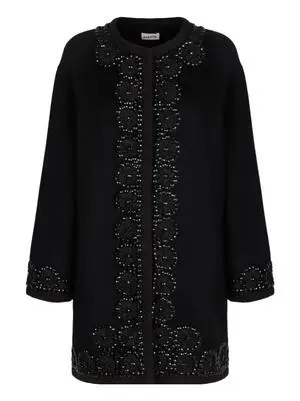 P.a.r.o.s.h Floral-embellished Coat - Black