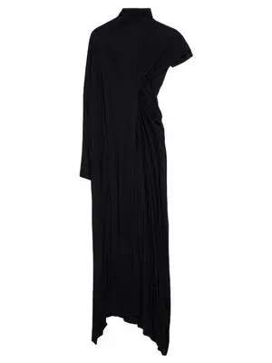 Balenciaga Draped Cape Dress - Black