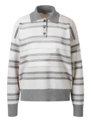 PESERICO Peserico Striped Button-Neck Knitted Sweater